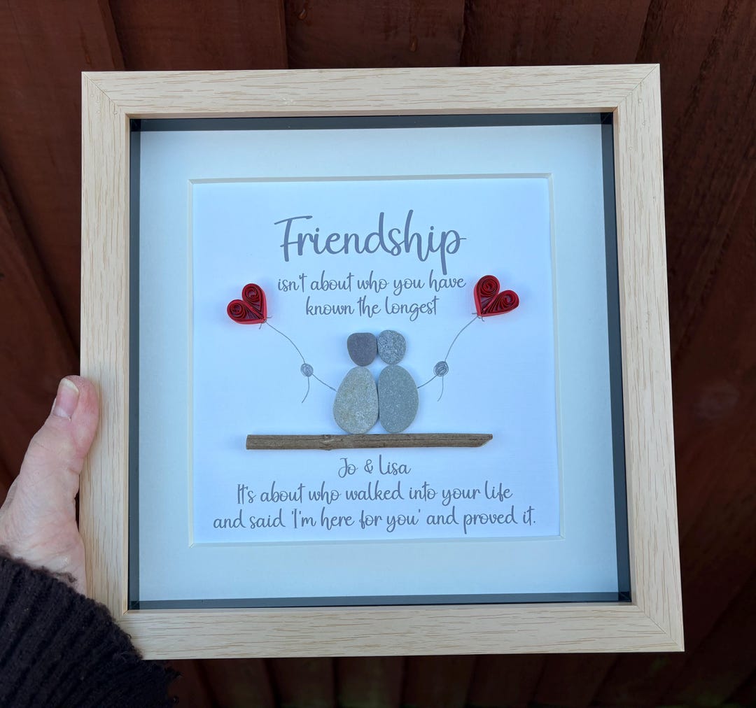Personalised Friendship Pebble Art Picture, Best Friend Gift ...