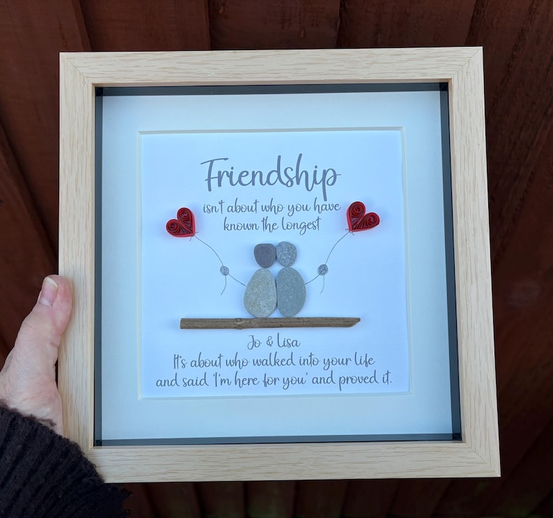 Personalised Friendship Pebble Art Picture, Best Friend Gift ...