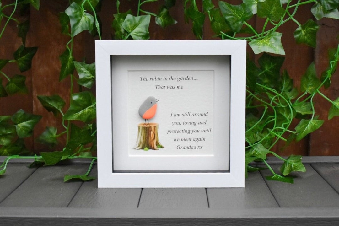 Personalised Robin Remembrance Picture, Robin Quote, Robin Pebble ...