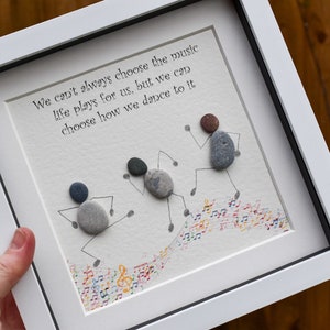 Dancing Friends Pebble Art, Fun Gift for Friend, Music Pebble Picture ...