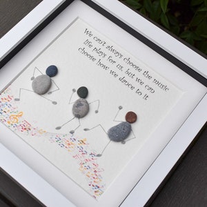 Dancing Friends Pebble Art, Fun Gift for Friend, Music Pebble Picture ...
