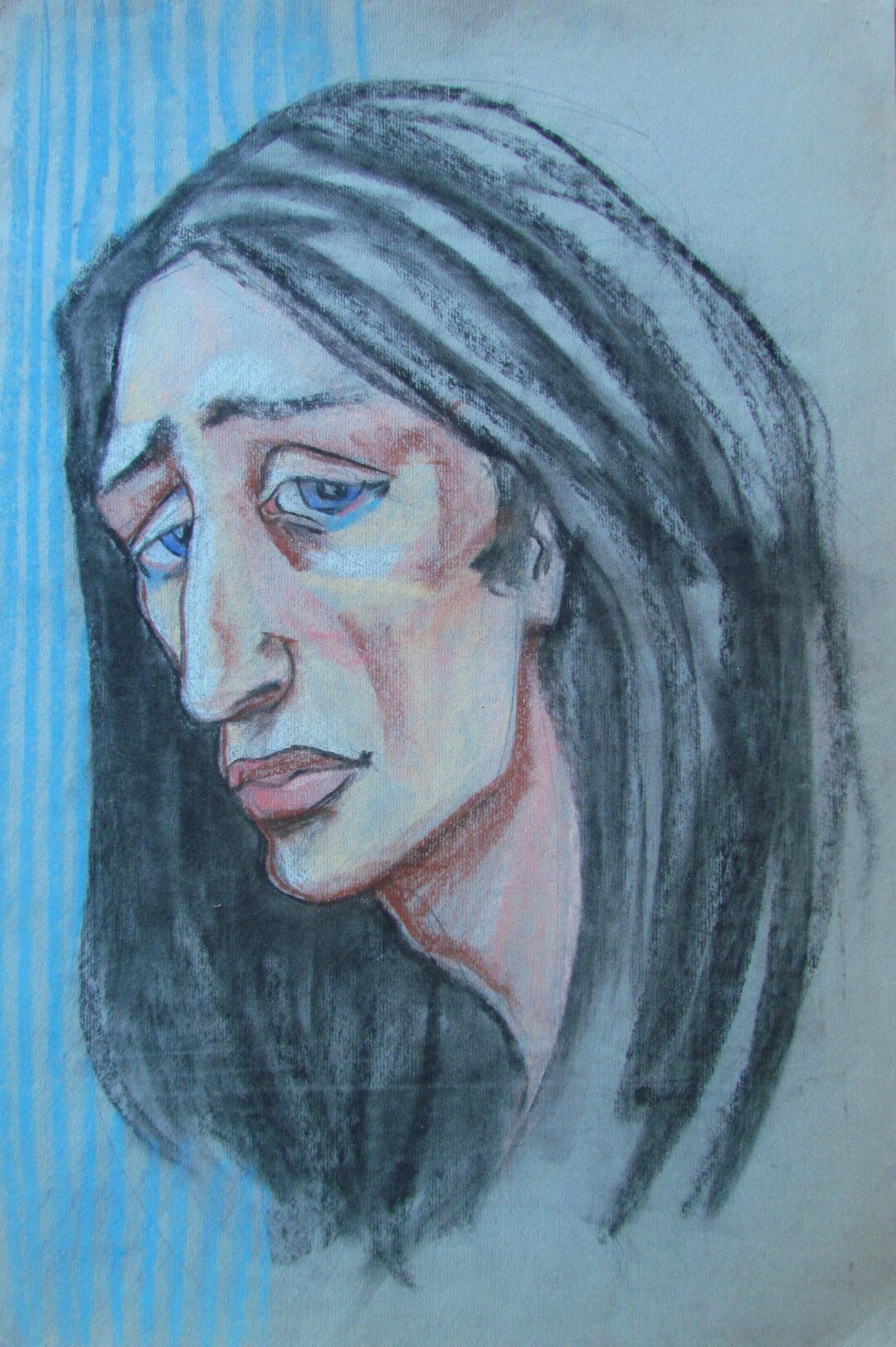 Sad Man Painting, Guy With Blue Eyes, A Man With a Cigarette,man ...
