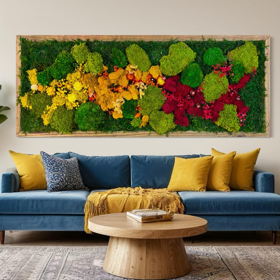 Preserved Moss Art, Real Moss Art, Moss Decor 24x48, Cute Ideas for ...