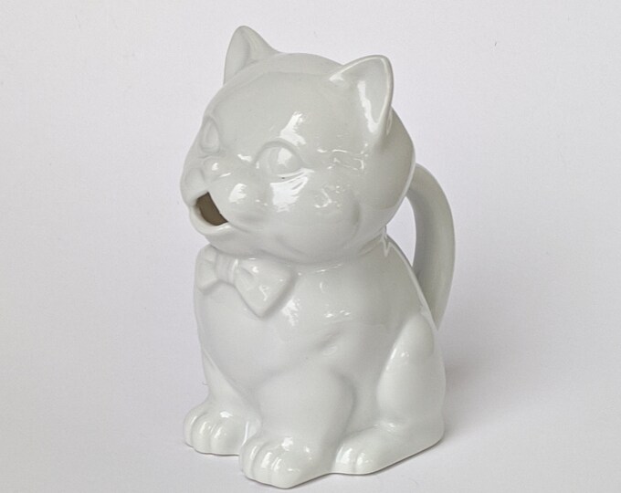 Cat Cream Pitcher Vintage White Ceramic Kitty Creamer - Etsy
