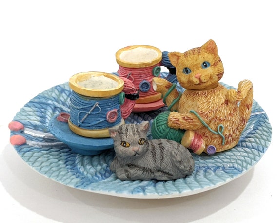 Cat Tea Set Miniature Tea Set 8 Pcs Teapot Cups Saucers Tray - Etsy