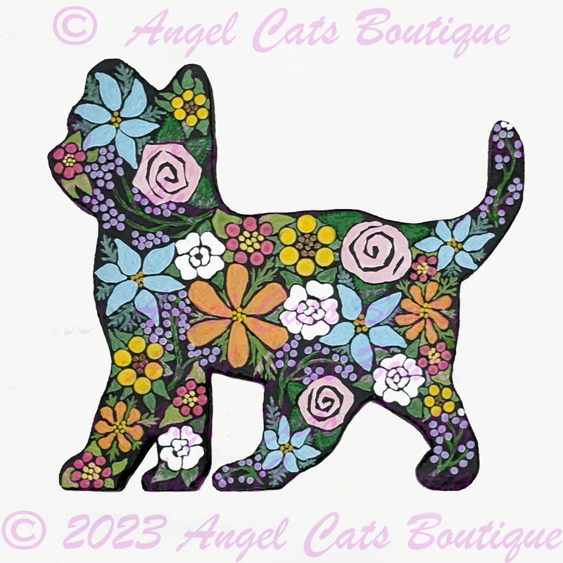 Hand Painted Cat - Etsy