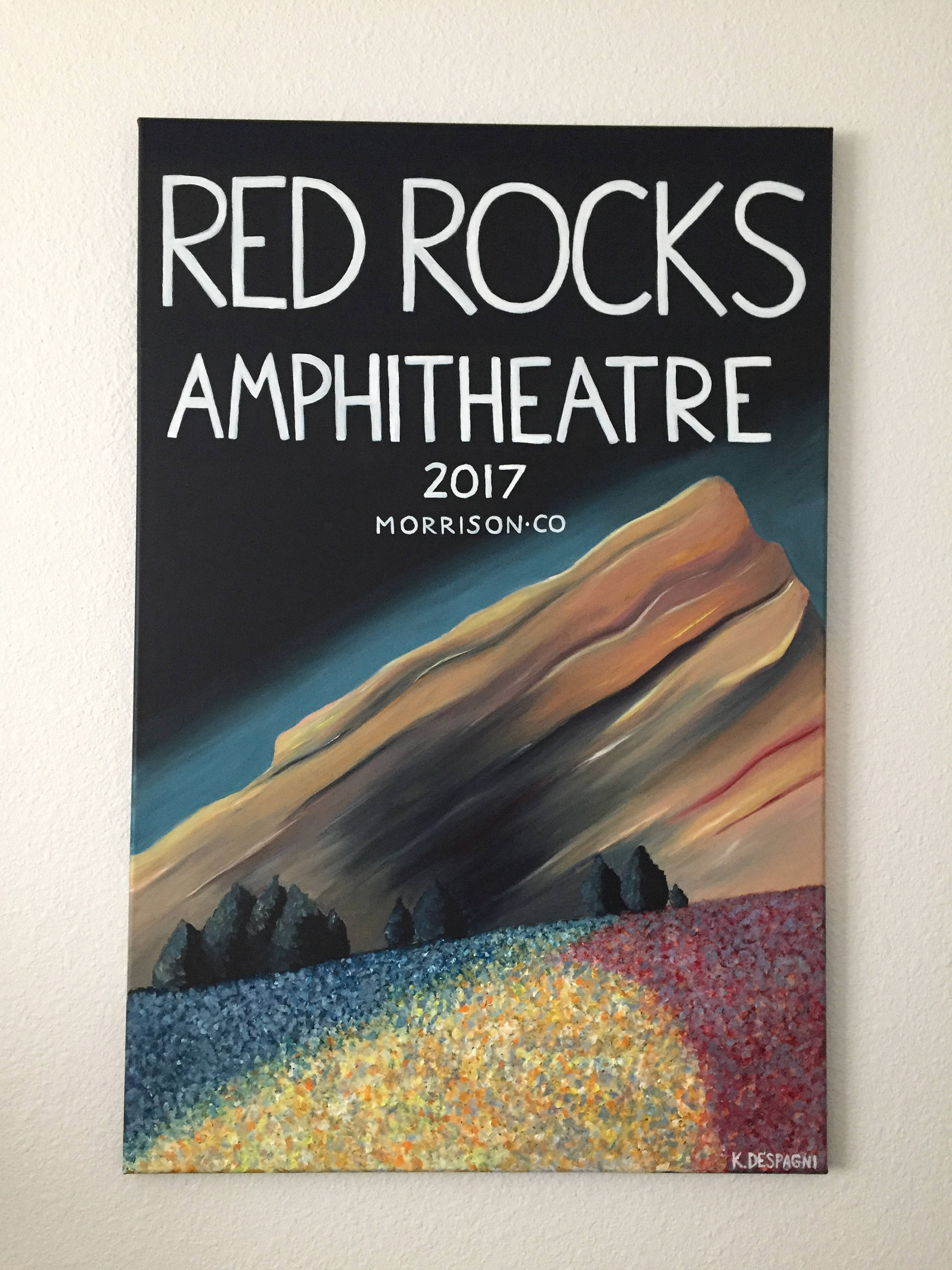 Red Rocks Amphitheatre, Lights of Red Rocks, Painting of Red Rocks - Etsy