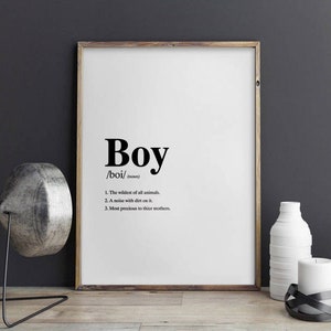 Boy Definition Print Definition Print Quote Print Wall - Etsy