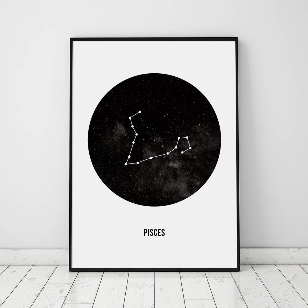 Pisces Prints Zodiac Print Zodiac Gift Pisces Pisces | Etsy