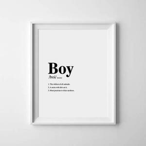Boy Definition Print, Definition Print, Quote Print, Wall Decor ...