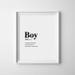 Boy Definition Print, Definition Print, Quote Print, Wall Decor ...