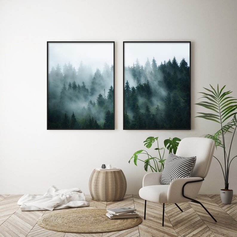 Landscape PrintsForest Print SetSet of 2 Forest Wall Art | Etsy