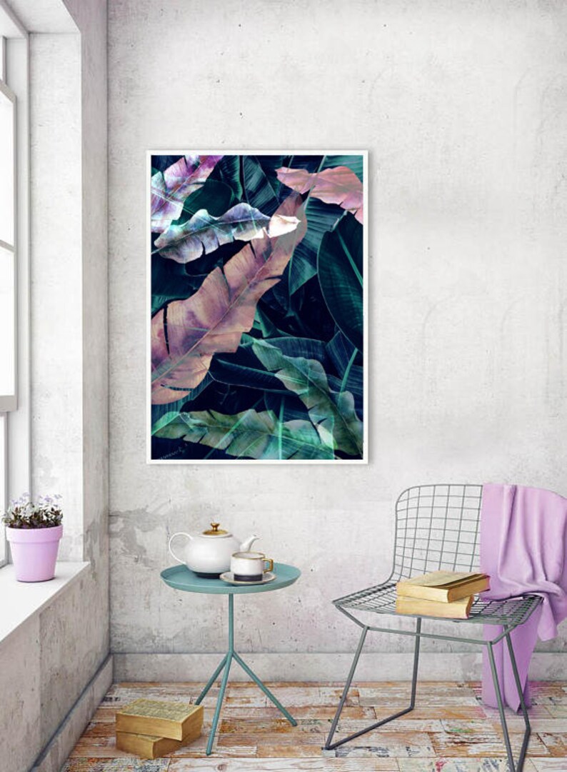 Banana Leaf Print Abstract Printable Art Leaf Wall Art Leaf - Etsy
