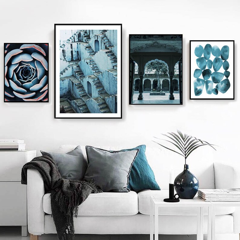 Arch Print Deep Blue Print Architecture Print Arch Poster - Etsy