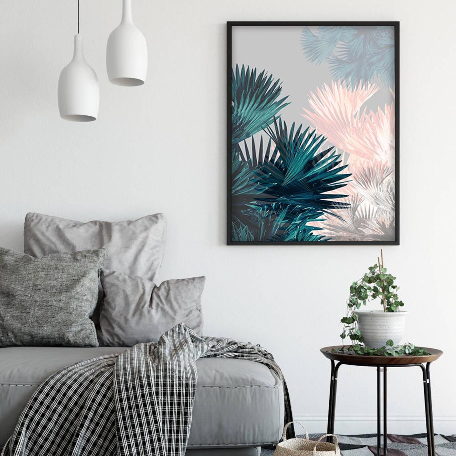 Set of 2 Tropical Print, Tropical Poster, Leaf Prints, Palm Leaves ...