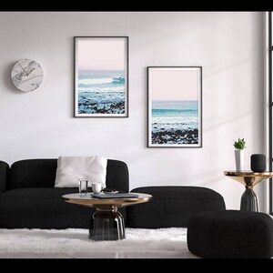 Set of 2 Ocean Print, Ocean Beach Poster, Ocean Waves Poster, Printable ...