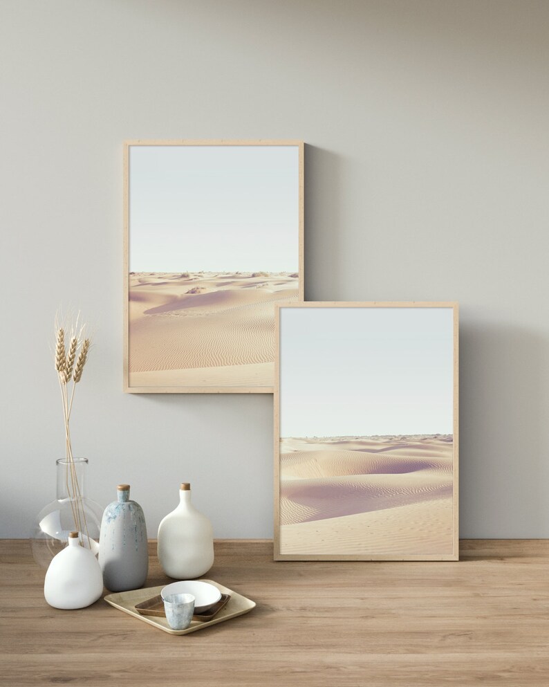 Beige Desert Print Set Set of 2 Desert Prints Pastel Desert - Etsy