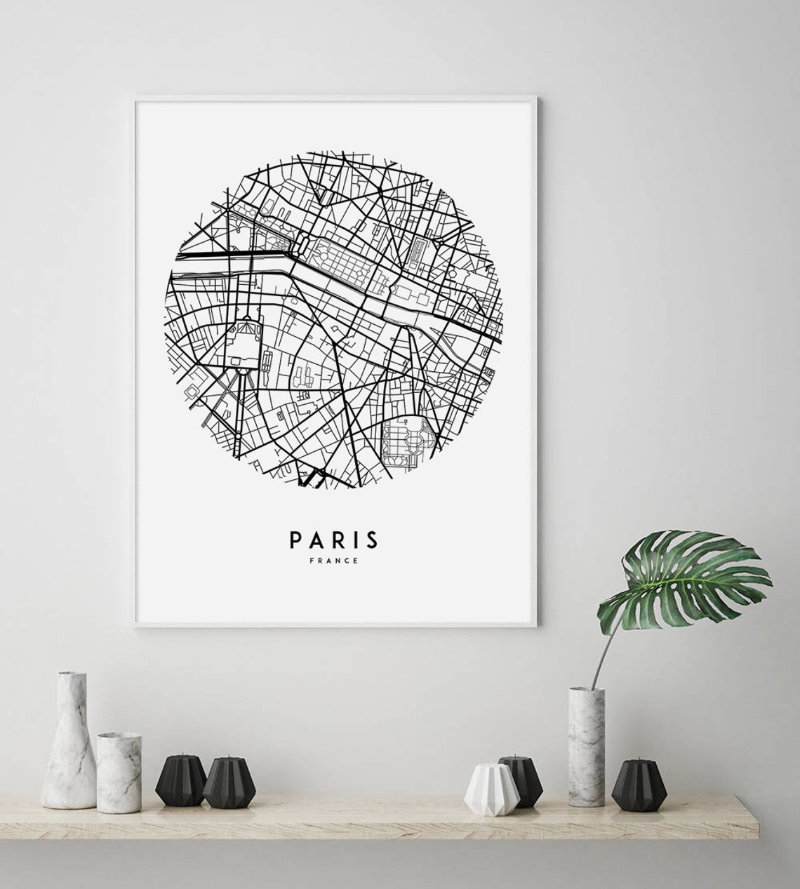Paris Map Paris Print Map Print Paris Poster Paris | Etsy
