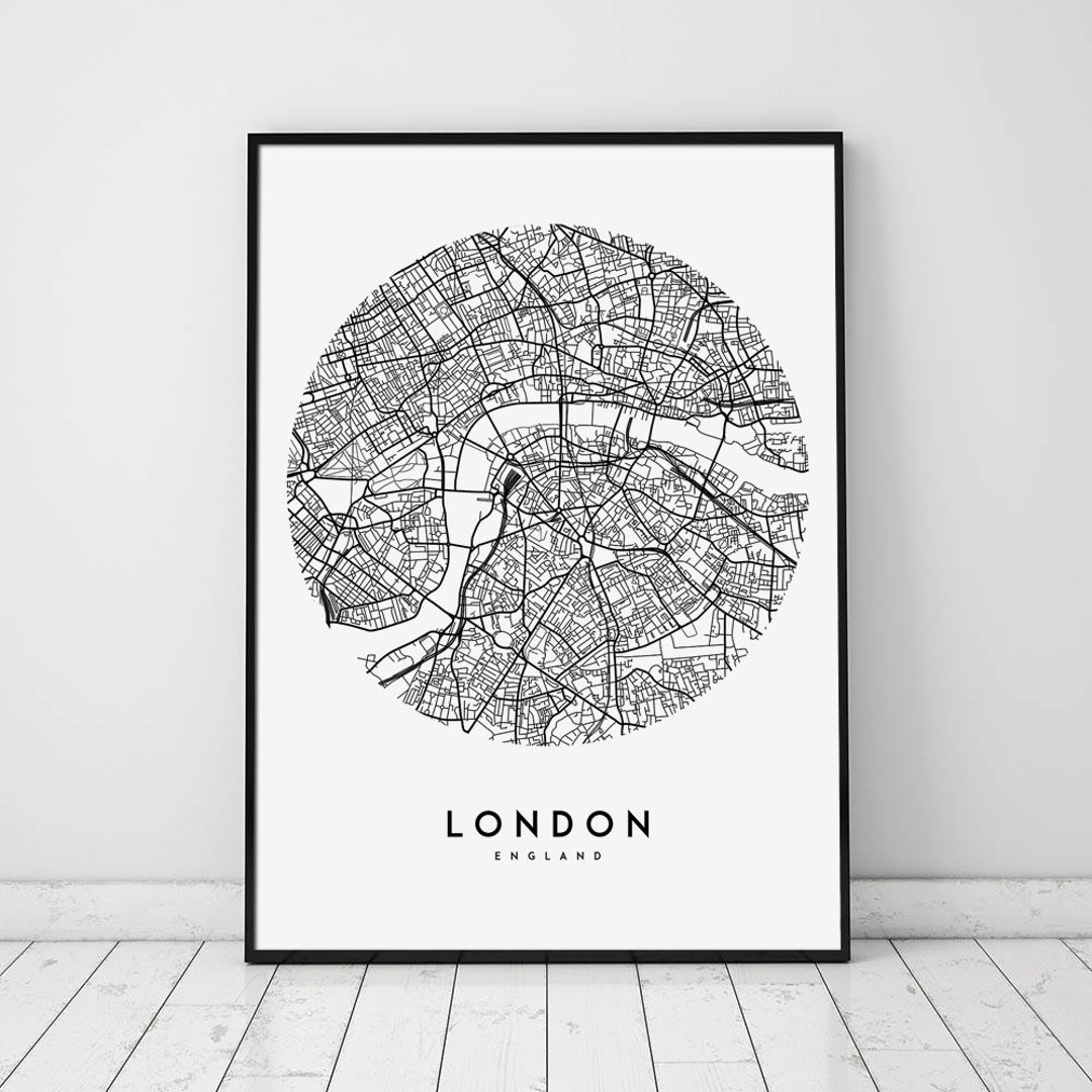 London Map, London Print, Map Print, London Poster, London Skyline ...