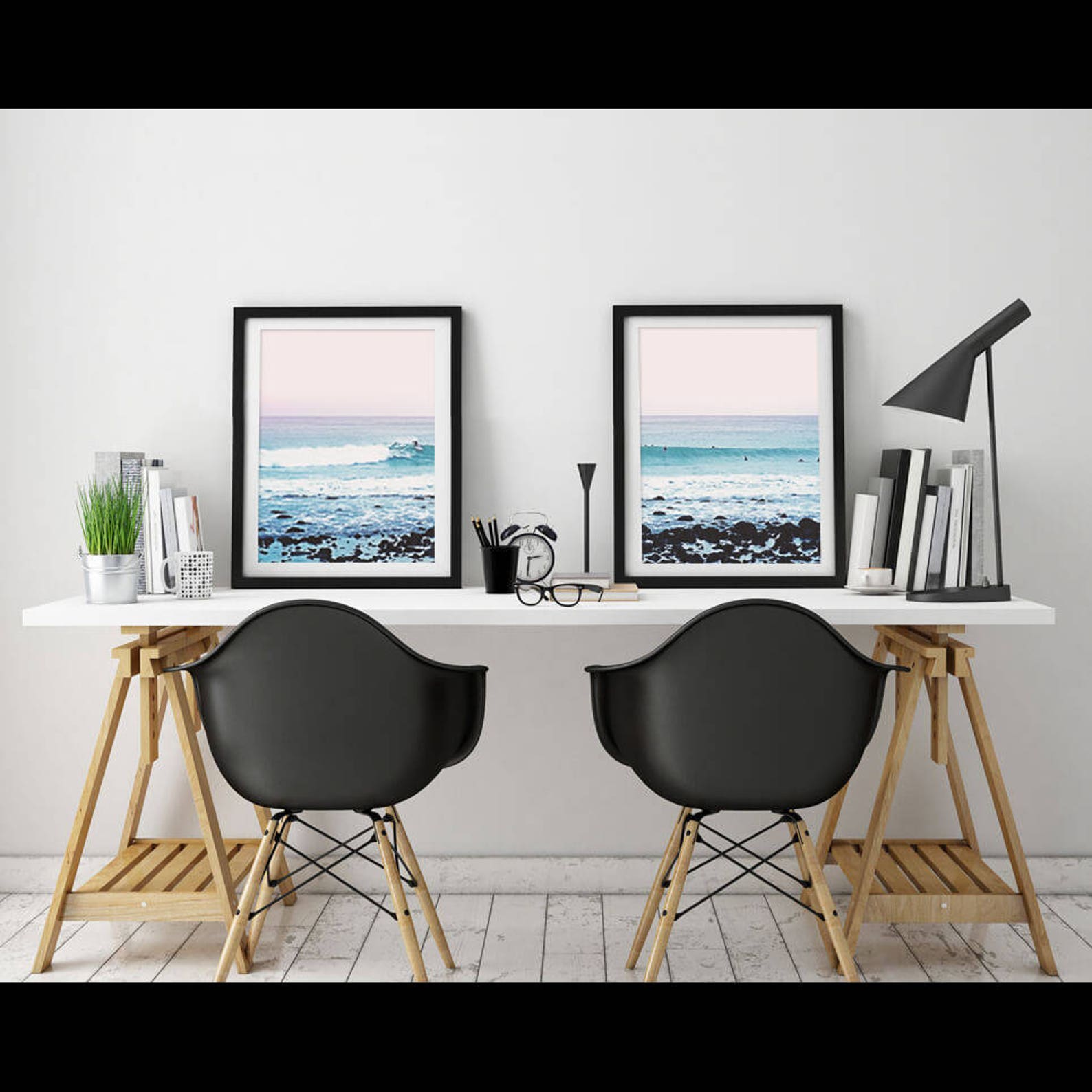 Set of 2 Ocean Print Ocean Beach Poster Ocean Waves Poster | Etsy