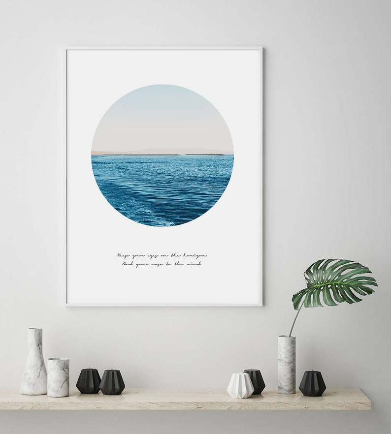 Geometric Ocean Wall Art Scandinavian Print Printable Wall - Etsy
