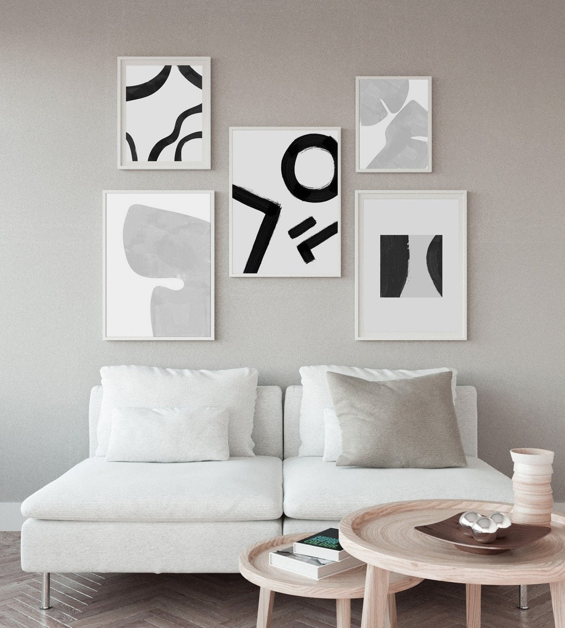 Abstract Print Set Minimalist Poster Set of 5 Prints Large - Etsy