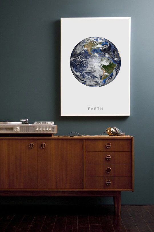 Planet Set Set of 2 Planet Prints Printable Wall Art Moon | Etsy