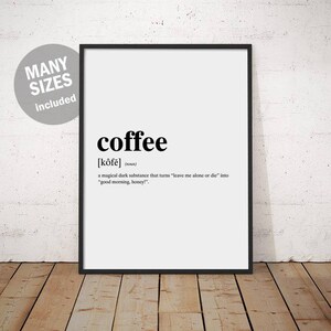 Coffee Definition Print, Coffee Definition Poster, Quote Print, Coffee ...