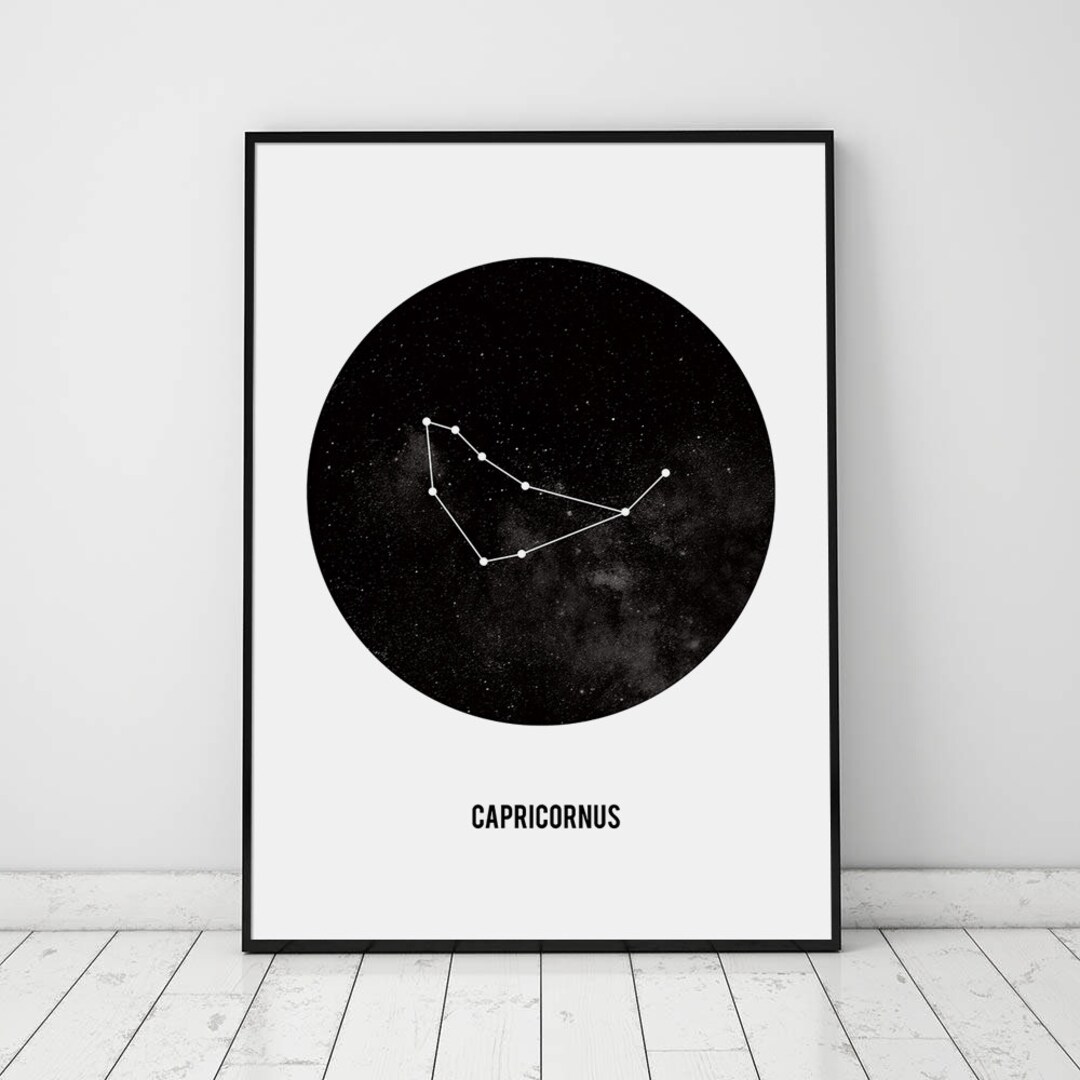 Capricornus Prints, Zodiac Print, Zodiac Gift Capricornus, Capricornus ...