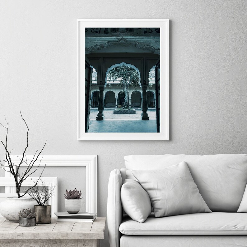 Arch Print Deep Blue Print Architecture Print Arch Poster | Etsy