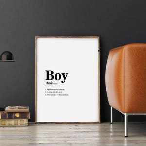 Boy Definition Print, Definition Print, Quote Print, Wall Decor ...
