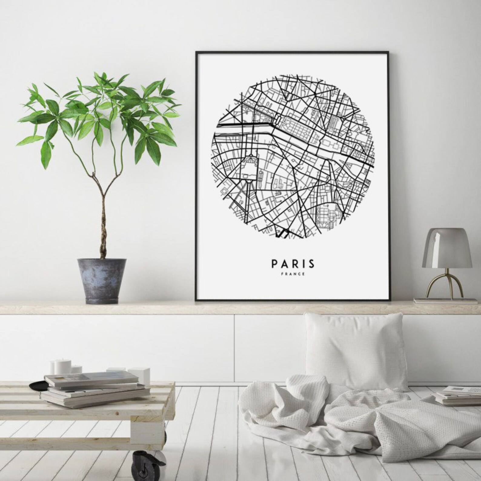 Paris Map Paris Print Map Print Paris Poster Paris | Etsy