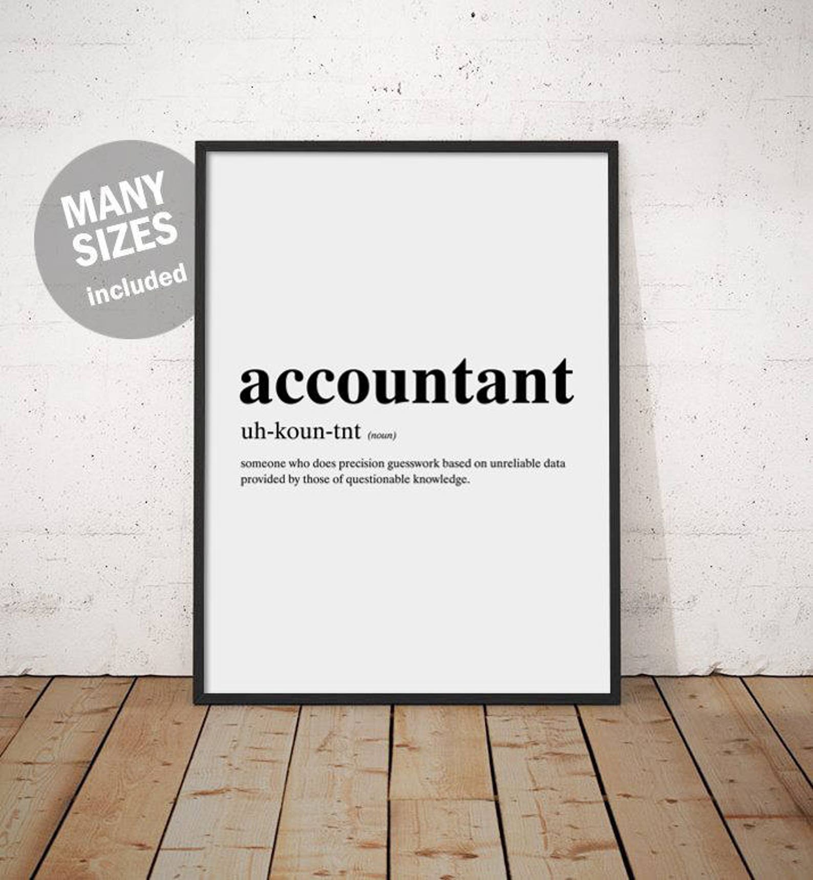 Accountant Definition Print Definition Print Quote Print | Etsy