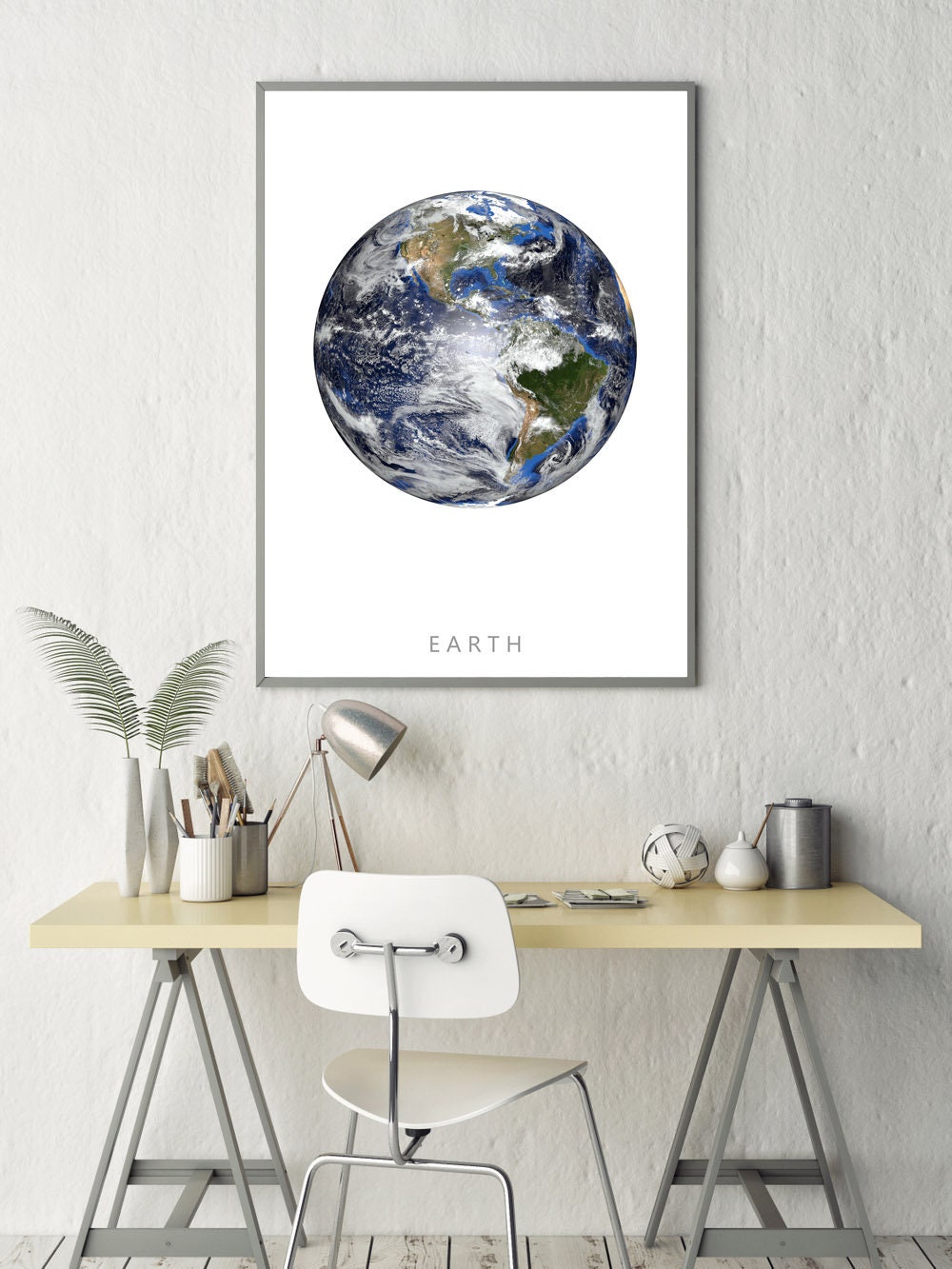 Planet Set Set of 2 Planet Prints Printable Wall Art Moon | Etsy