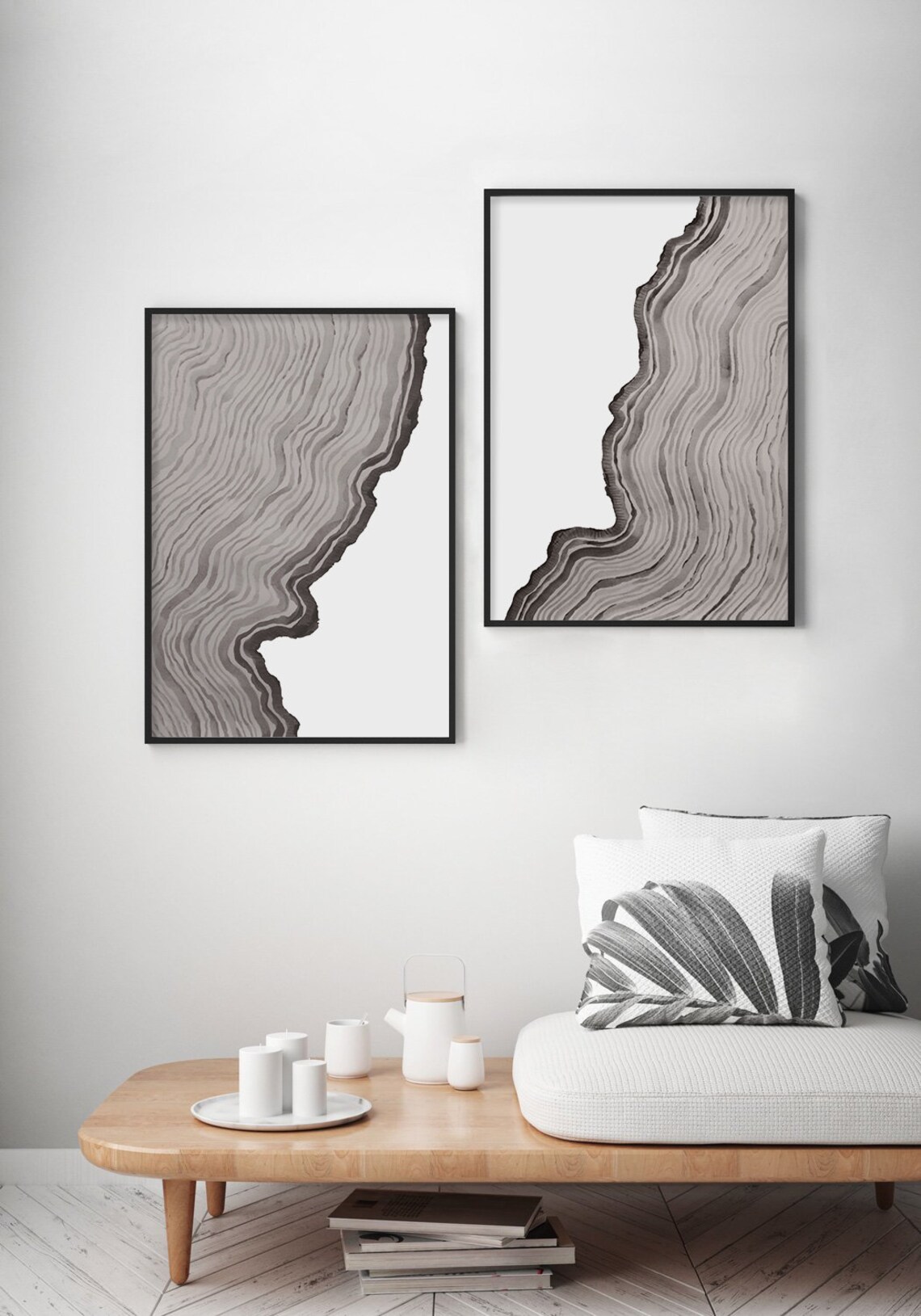 Tree Ring Wall Art Kinfolk Decor Wood Prints Watercolor - Etsy