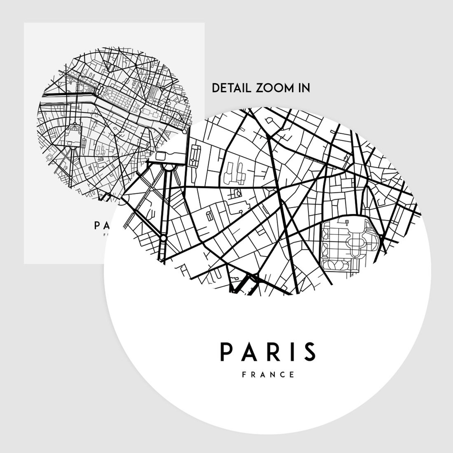 Paris Map Paris Print Map Print Paris Poster Paris | Etsy