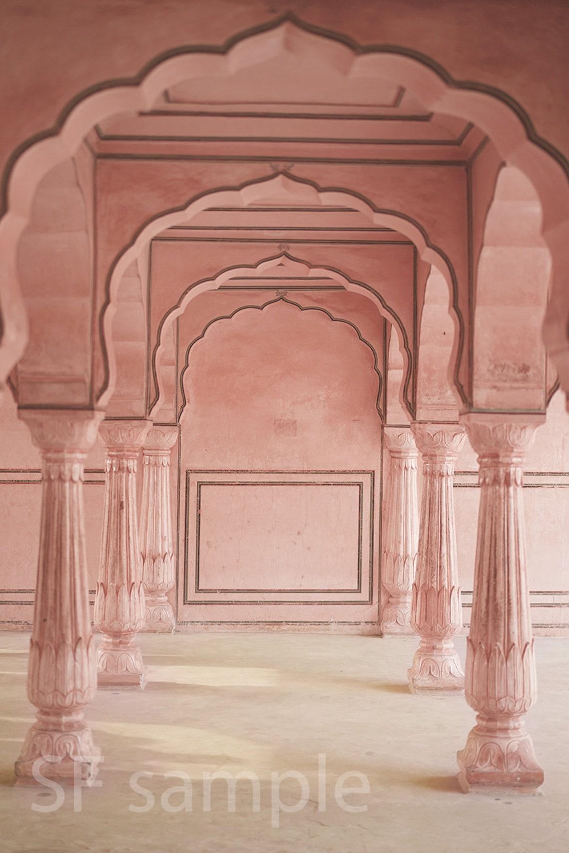 Pink Pastel Architecture Print Arch Corridor Print Modern - Etsy