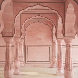 Pink Pastel Architecture Print, Arch Corridor Print, Modern Art Print ...