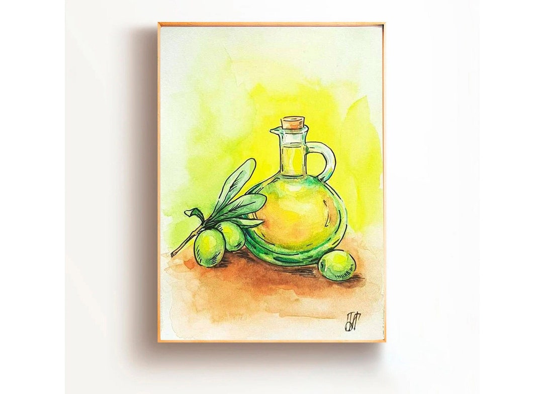 Olive Painting Olives Painting Olives Original Art Oil Bottle Painting ...