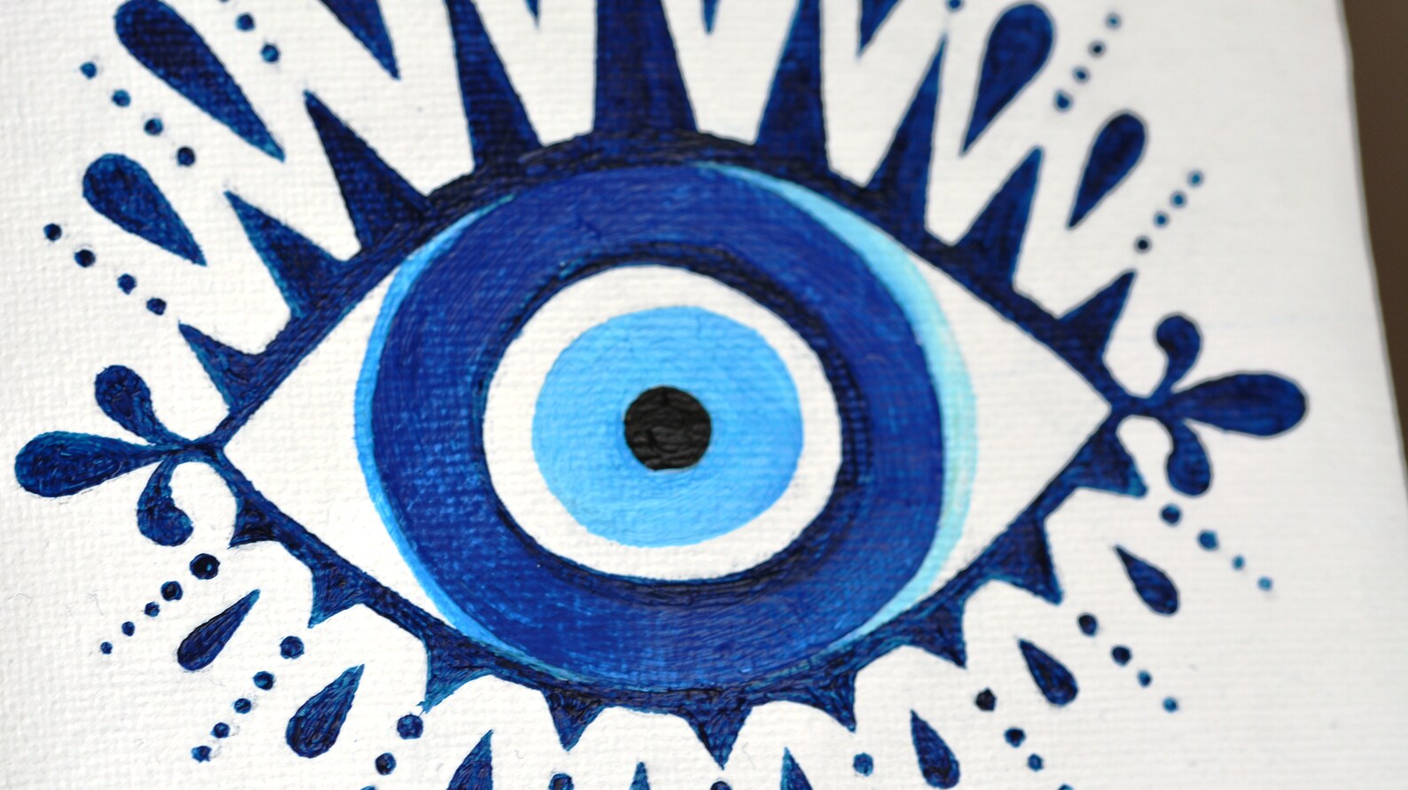Evil Eye Painting Blue Eye Original Painting Turkish Wall Art - Etsy