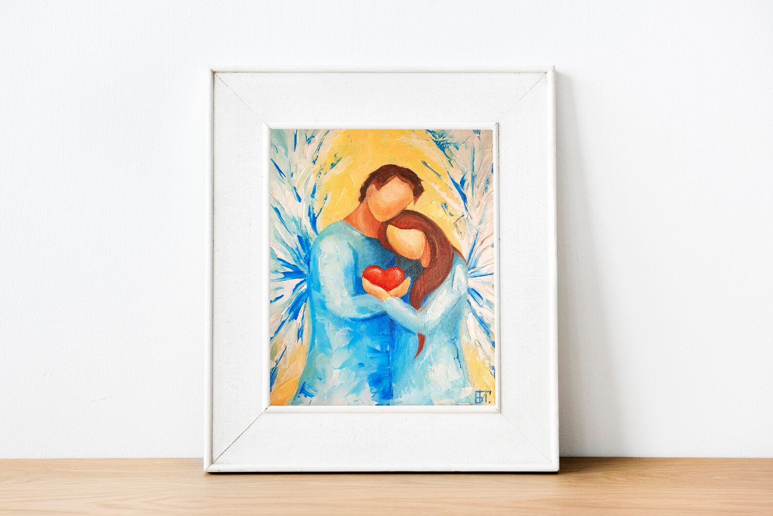 Angels Painting Couple Art Angels in Love Christmas Angel | Etsy