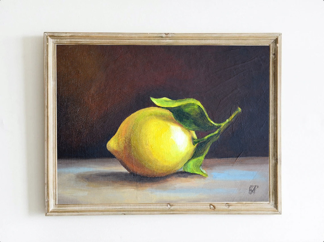 Lemon Oil Painting Lemon Art Unframed Oil Painting Lemons - Etsy