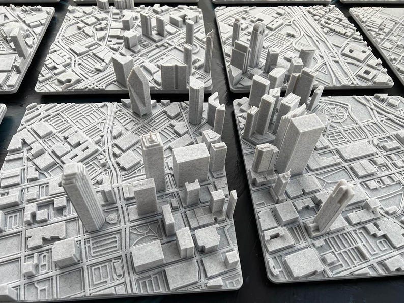 Dallas Skyline 3d-printed Map - Etsy
