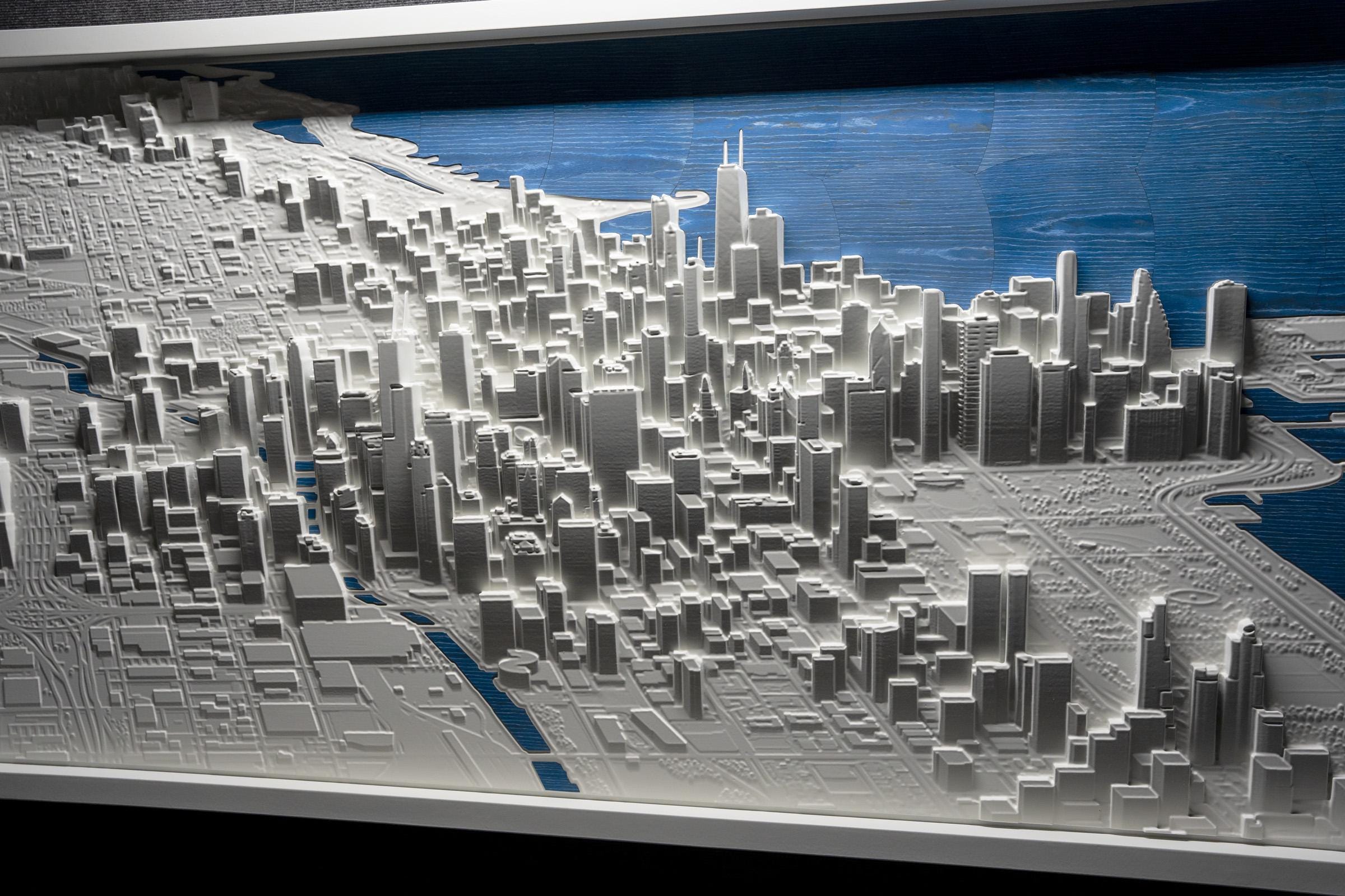 Chicago Skyline Bas-relief - Etsy
