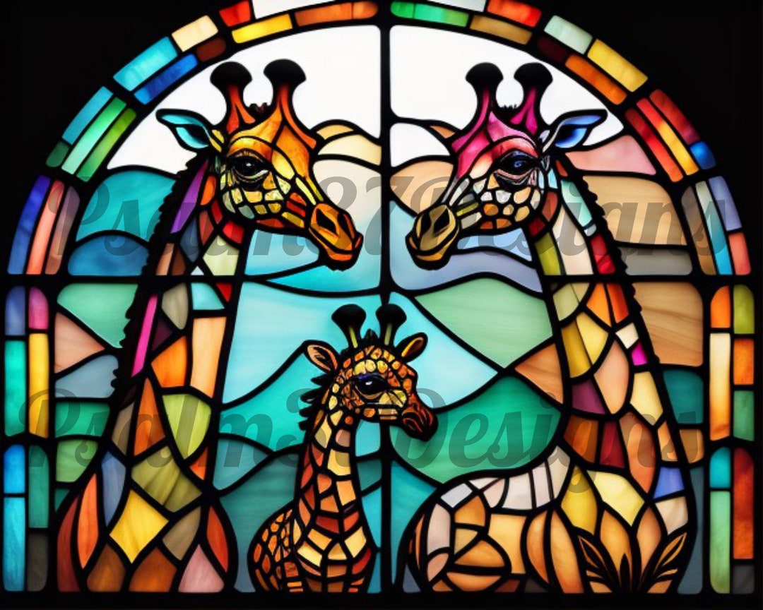 Giraffe Pdf Jpeg Png Stained Glass Sublimation Tumbler Wrap Digital