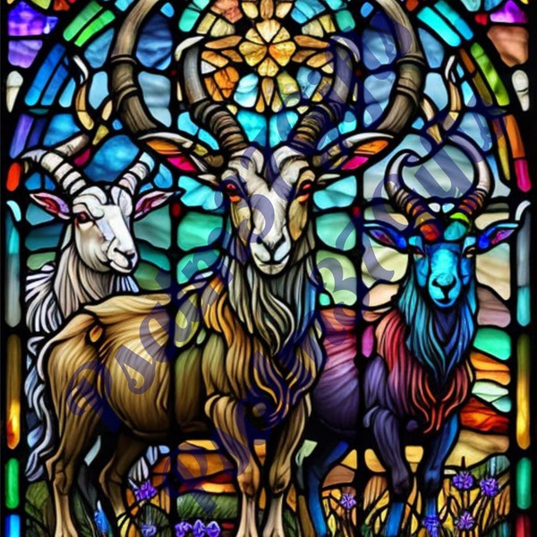 Stained Glass Goats - Etsy