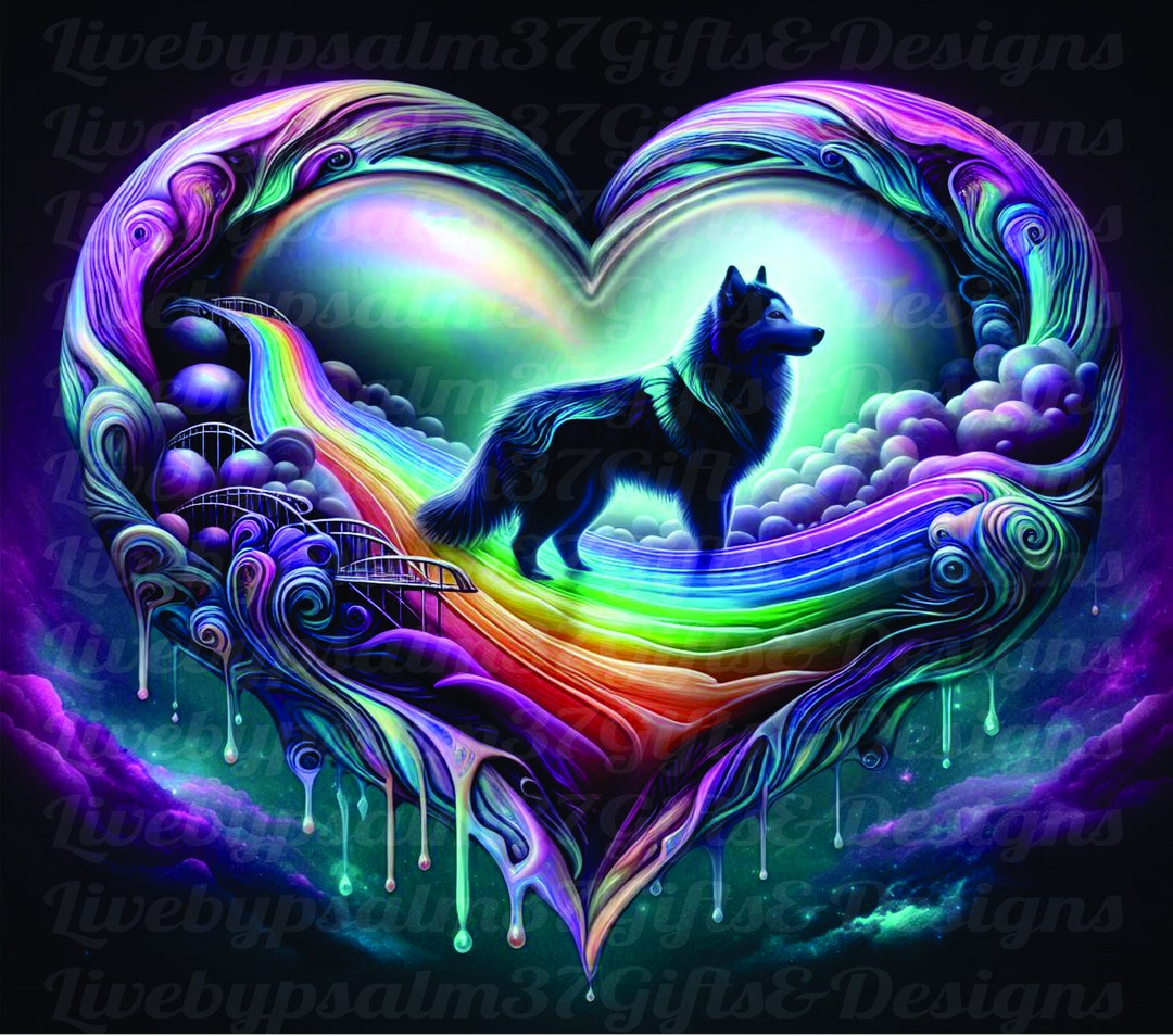 Rainbow Bridge Siberian Husky Png Sublimation Tumbler Wrap Wind Spinner ...