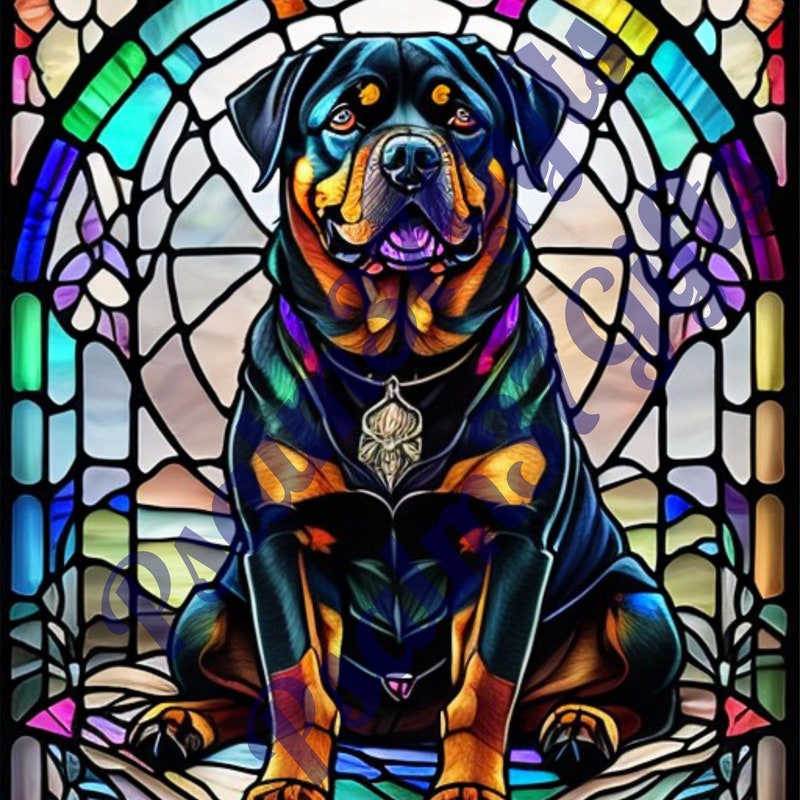 Rottweiler Stained Glass - Etsy