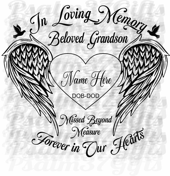 Beloved Grandson Svg in Loving Memory of Missed Beyond Measure - Etsy ...