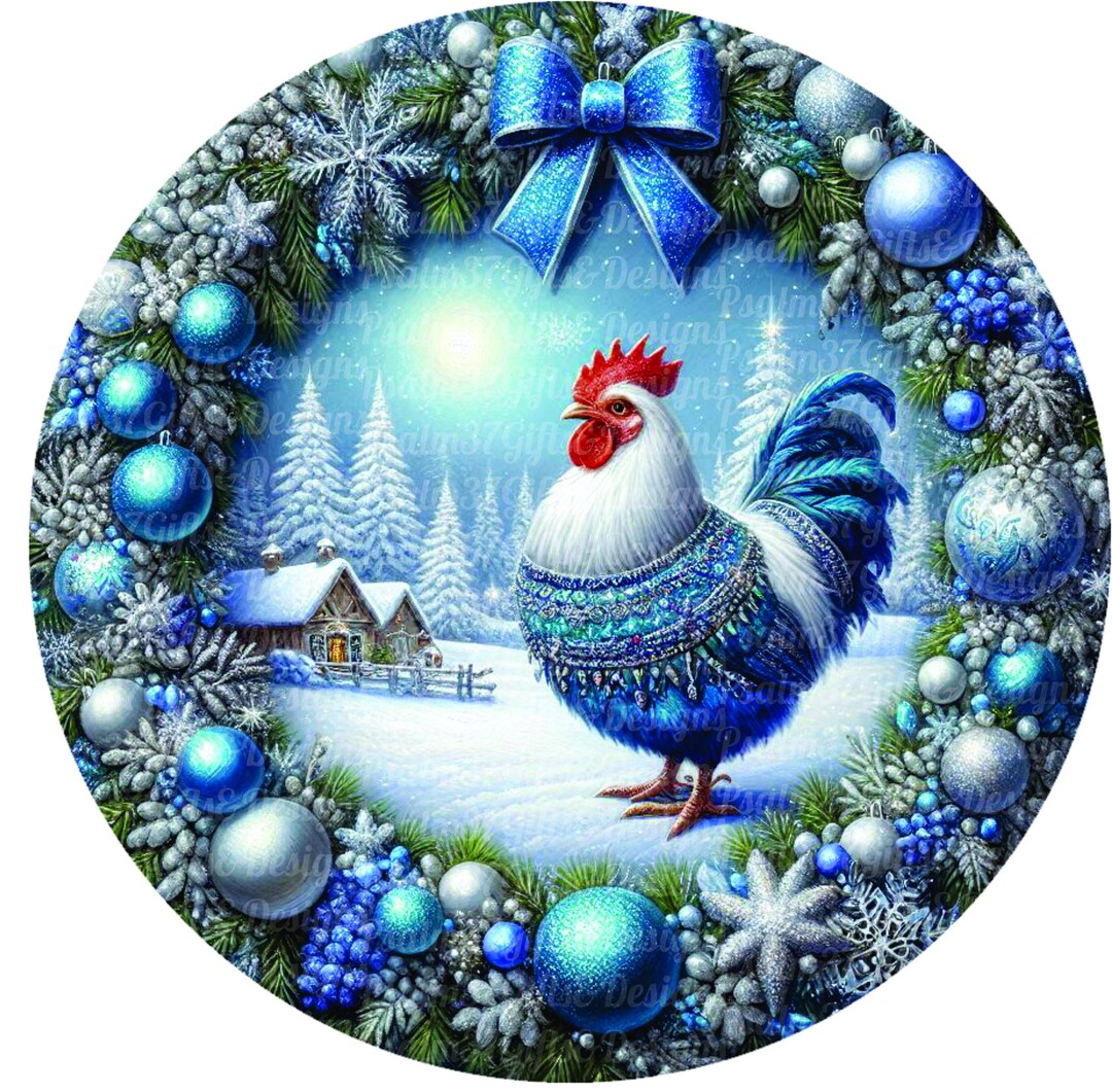 Chicken Circle Png Christmas Wreath Jpg Pdf Sublimation Wind Spinner ...